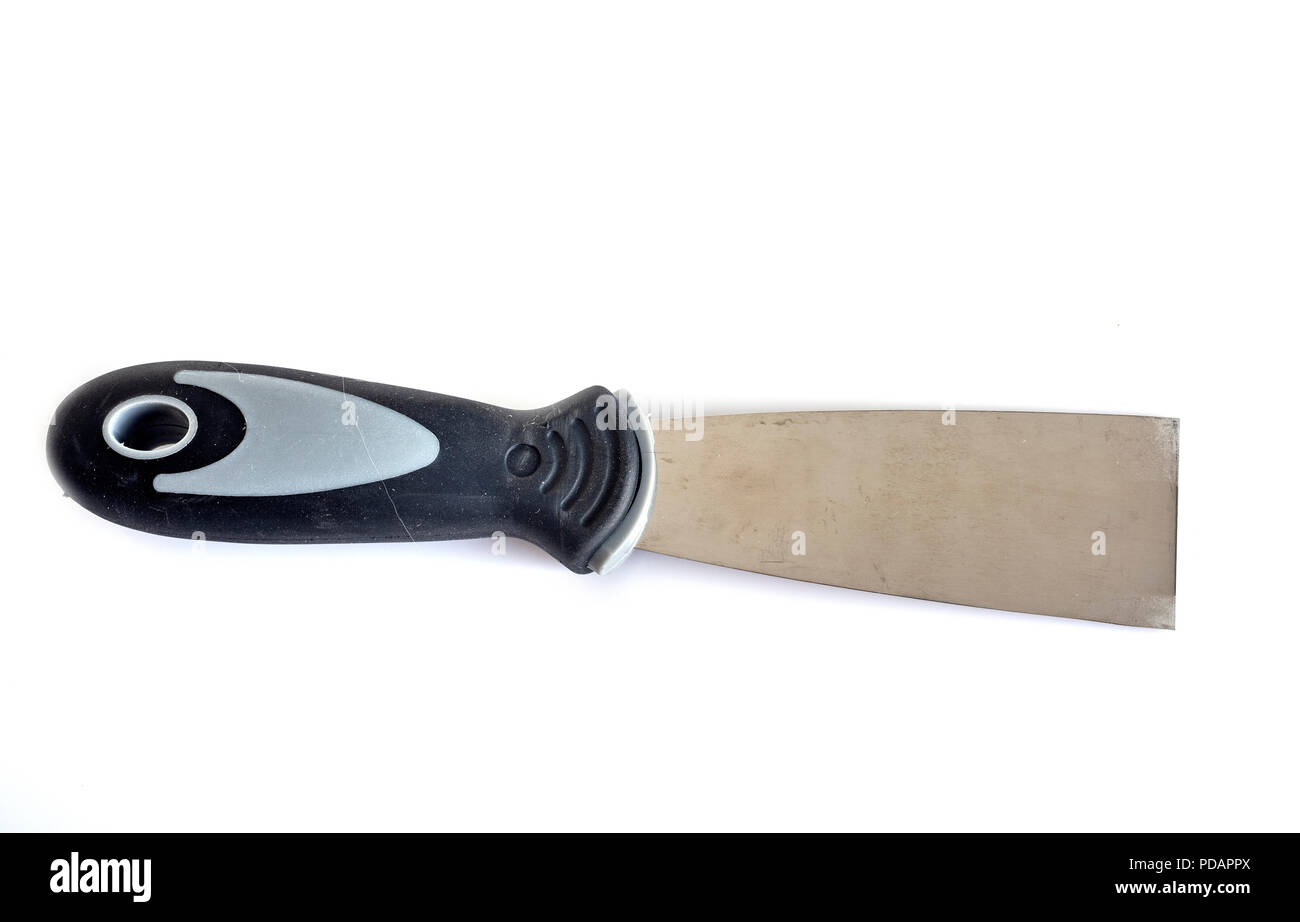 putty knife in front of white background Stock Photo - Alamy