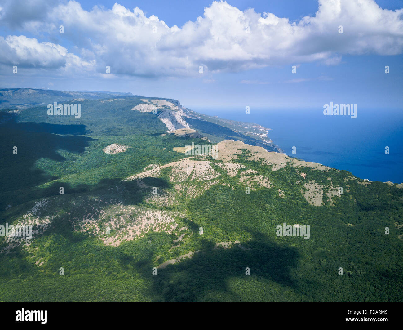 Aerial view mountains and sea from drone Stock Photo - Alamy