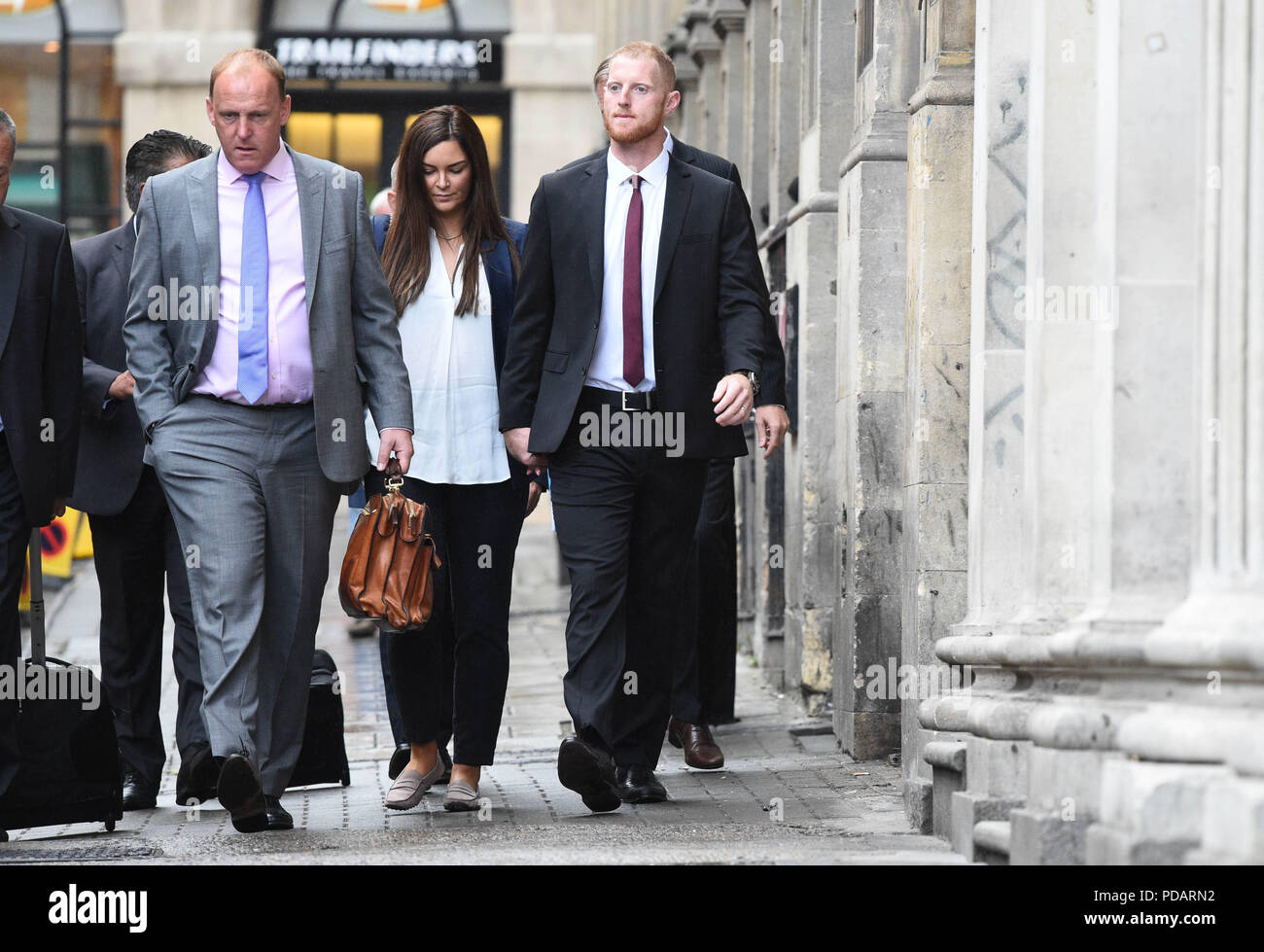 England cricketer Ben Stokes, with wife Clare, arrives at Bristol Crown ...