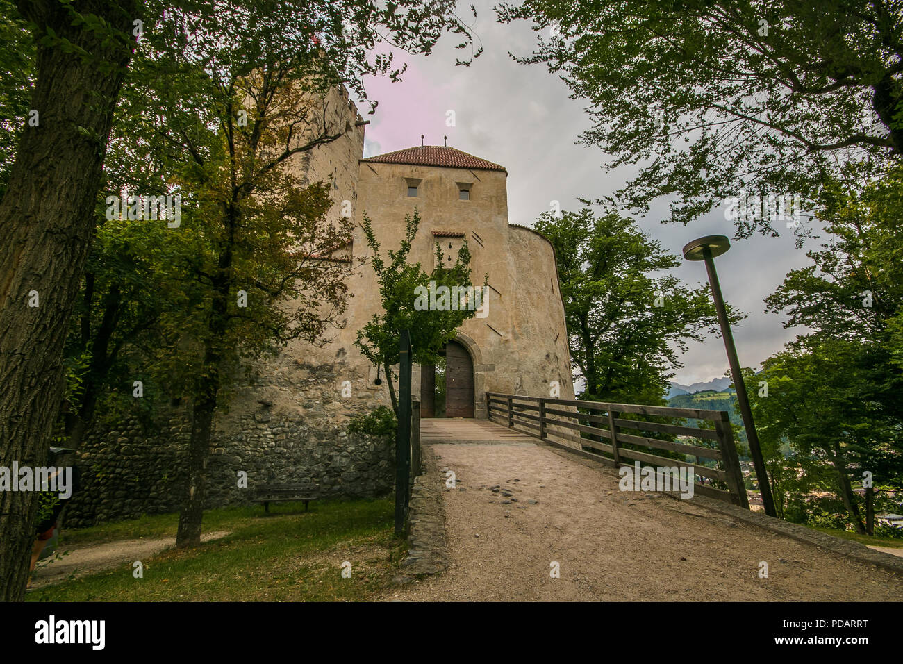 Old castle in the center of Brunico (Bruneck Stock Photo - Alamy