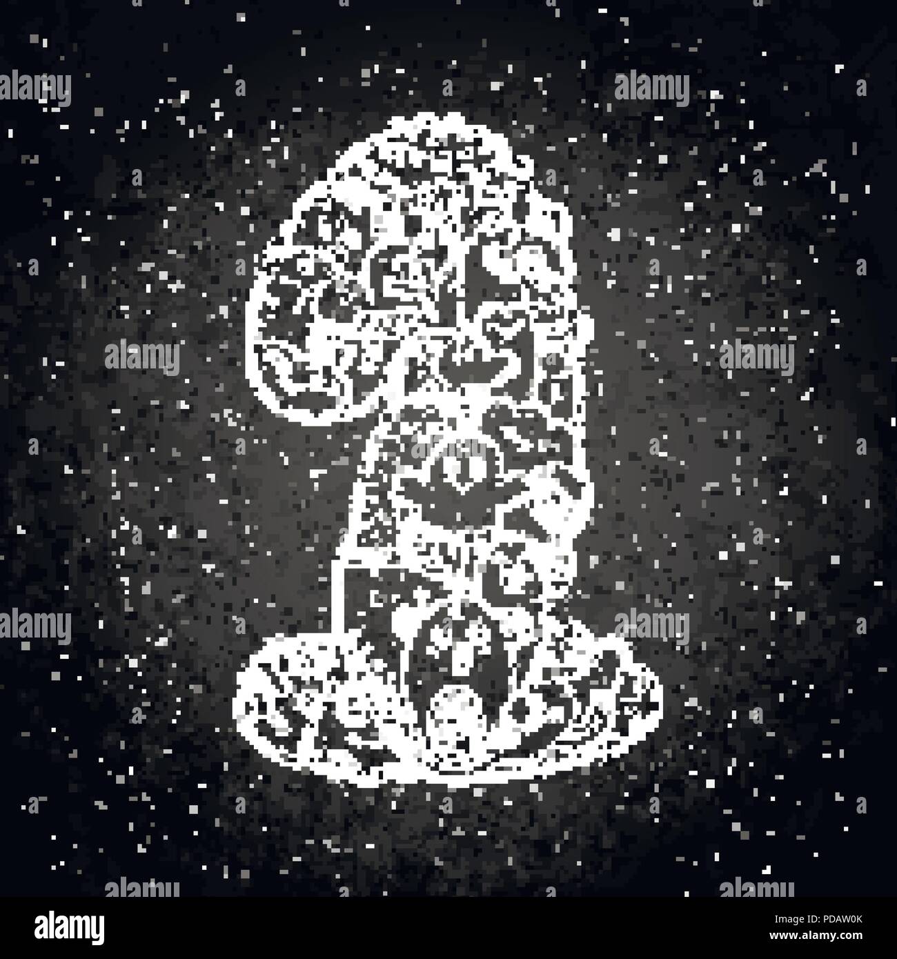 Number One. Hand drawn doodled kids numbers. Cute monstred numbers ...