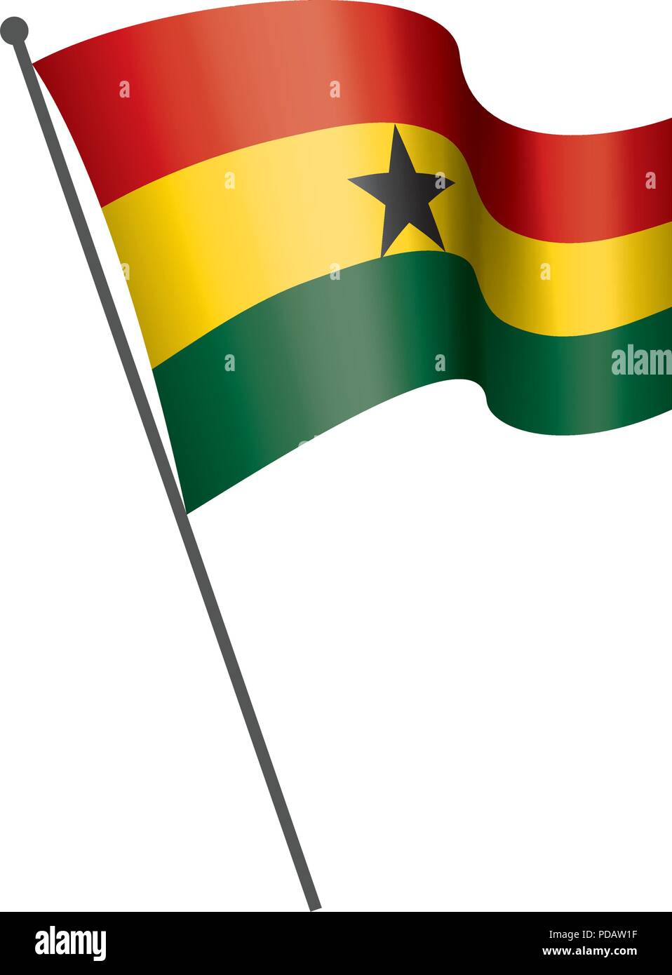 Ghana flag, vector illustration on a white background Stock Vector ...