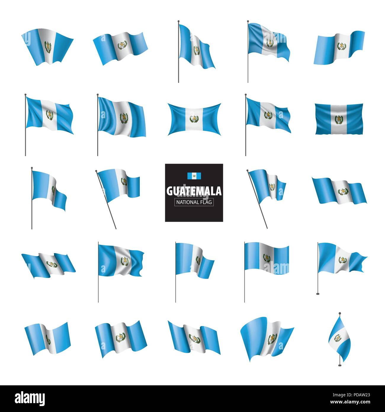 Guatemala flag, vector illustration on a white background Stock Vector ...