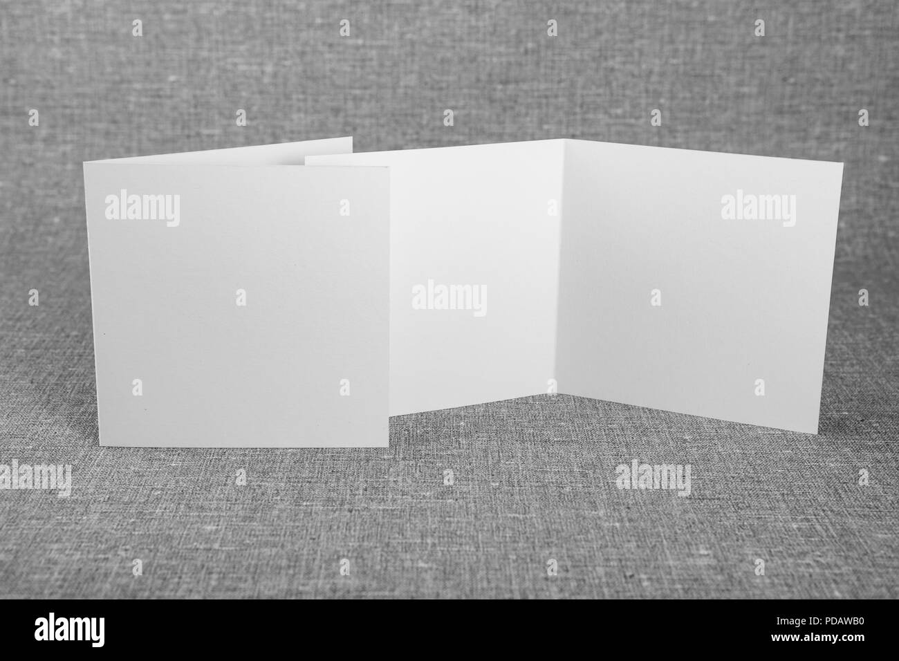 Mockup of white booklet on gray background Stock Photo - Alamy