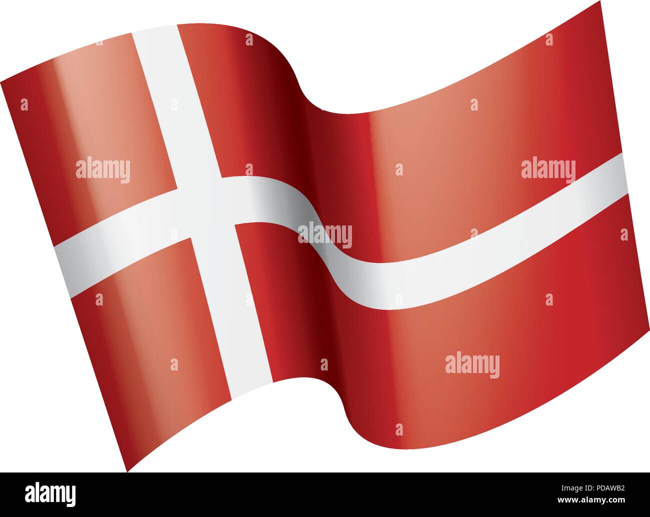 Denmark flag, vector illustration on a white background Stock Vector ...