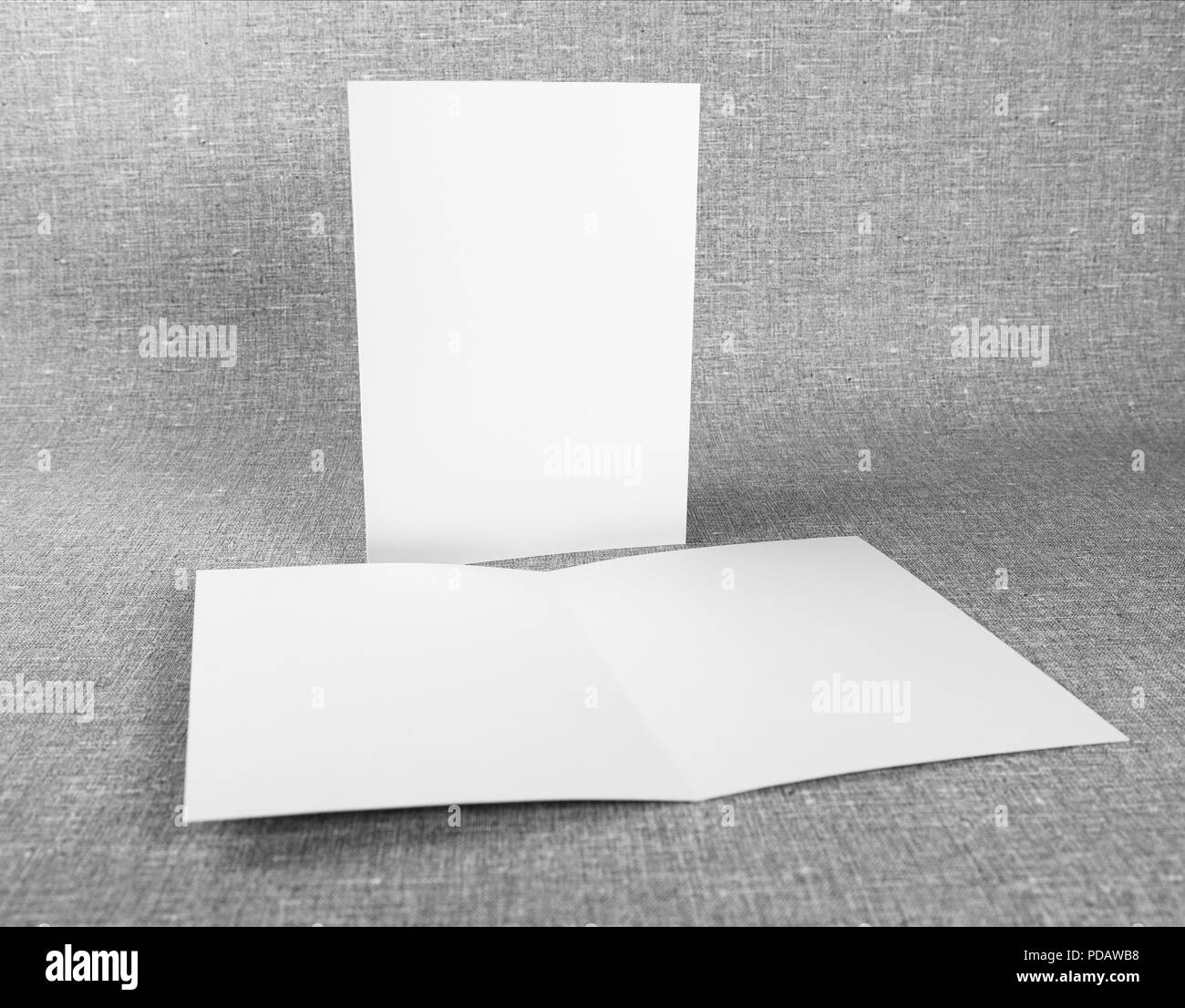 Mockup of white booklet on gray background Stock Photo - Alamy