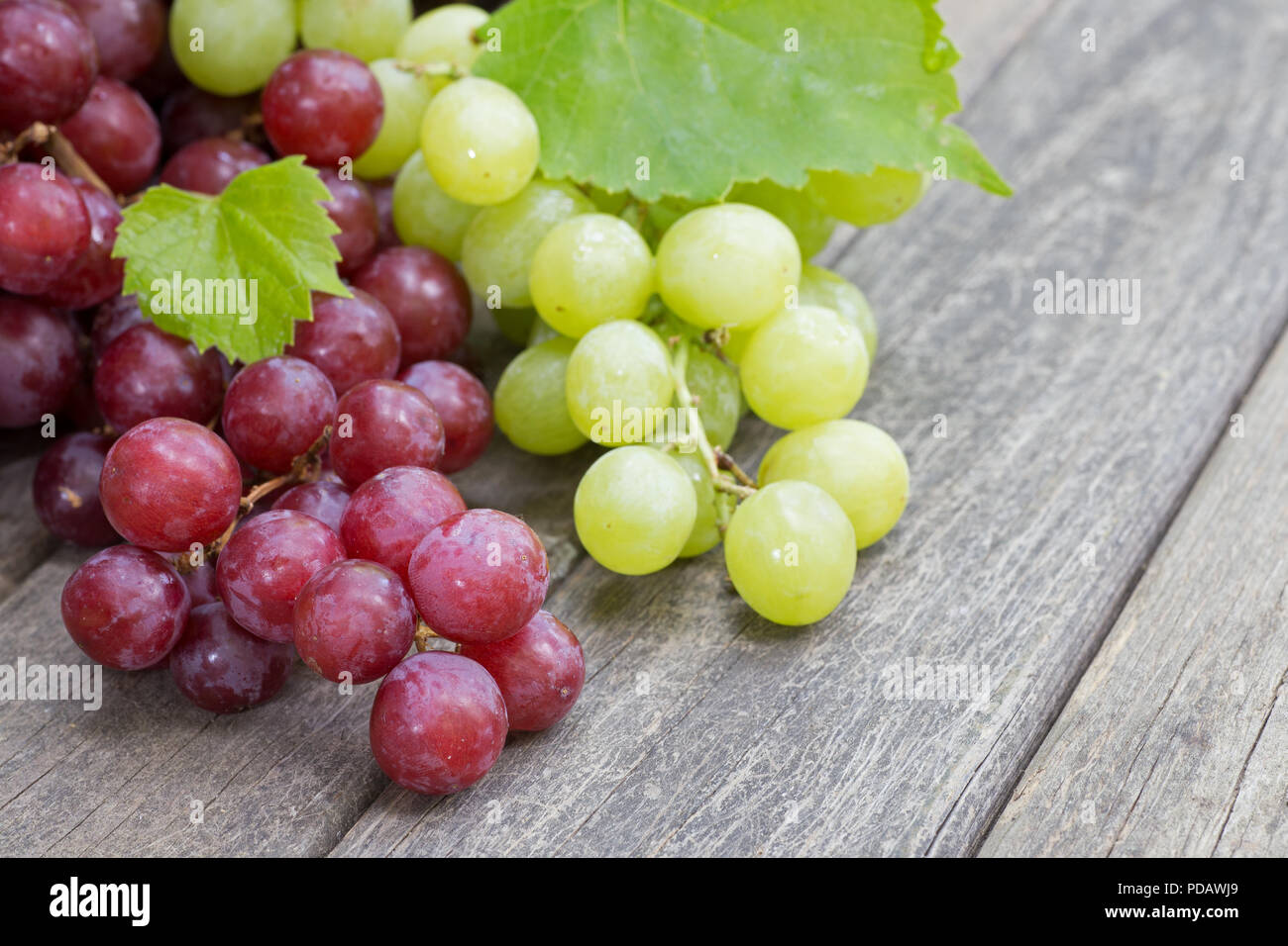 Red and green grapes and leaves hi-res stock photography and images - Alamy