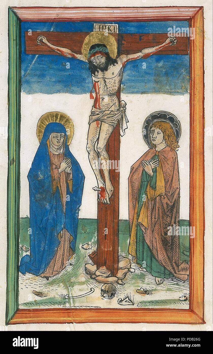 Anonymous German (Bamberg and Regensburg) - Christ on the Cross between the Virgin and Saint ...