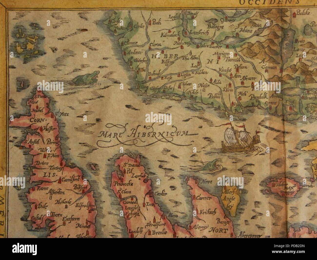 Another map of the British Isles(1600) upperleft Stock Photo - Alamy