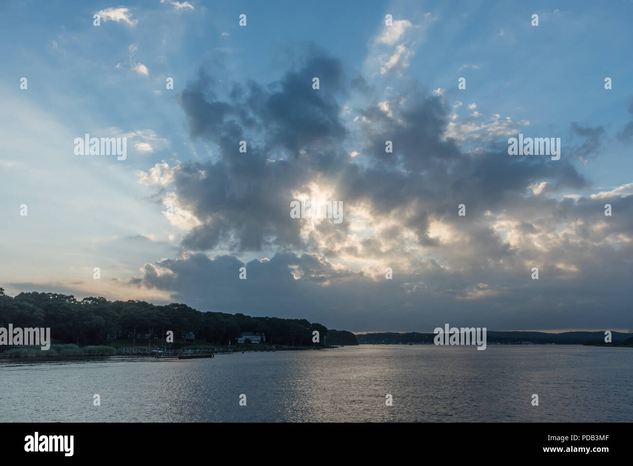 Beautiful sunset over the Connecticut river delta Stock Photo - Alamy