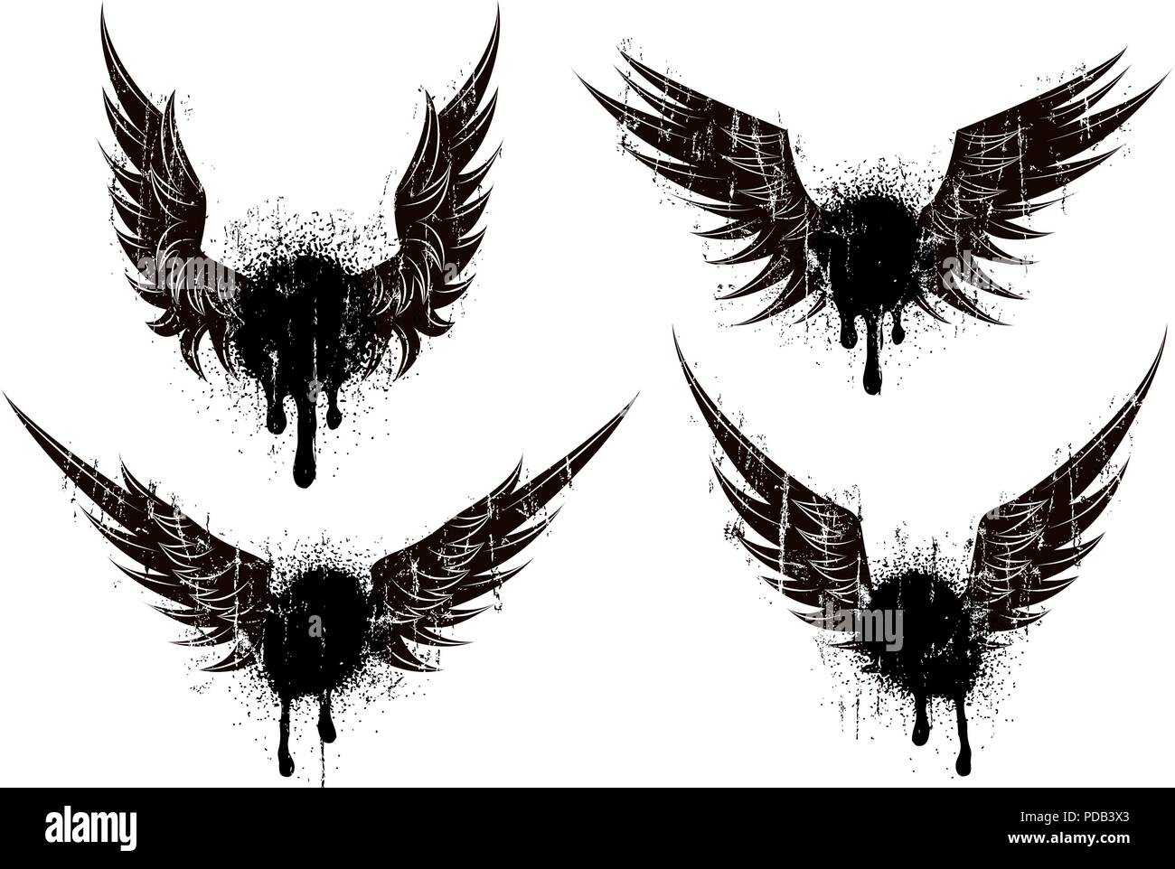 Wings vector black Stock Vector Images - Alamy