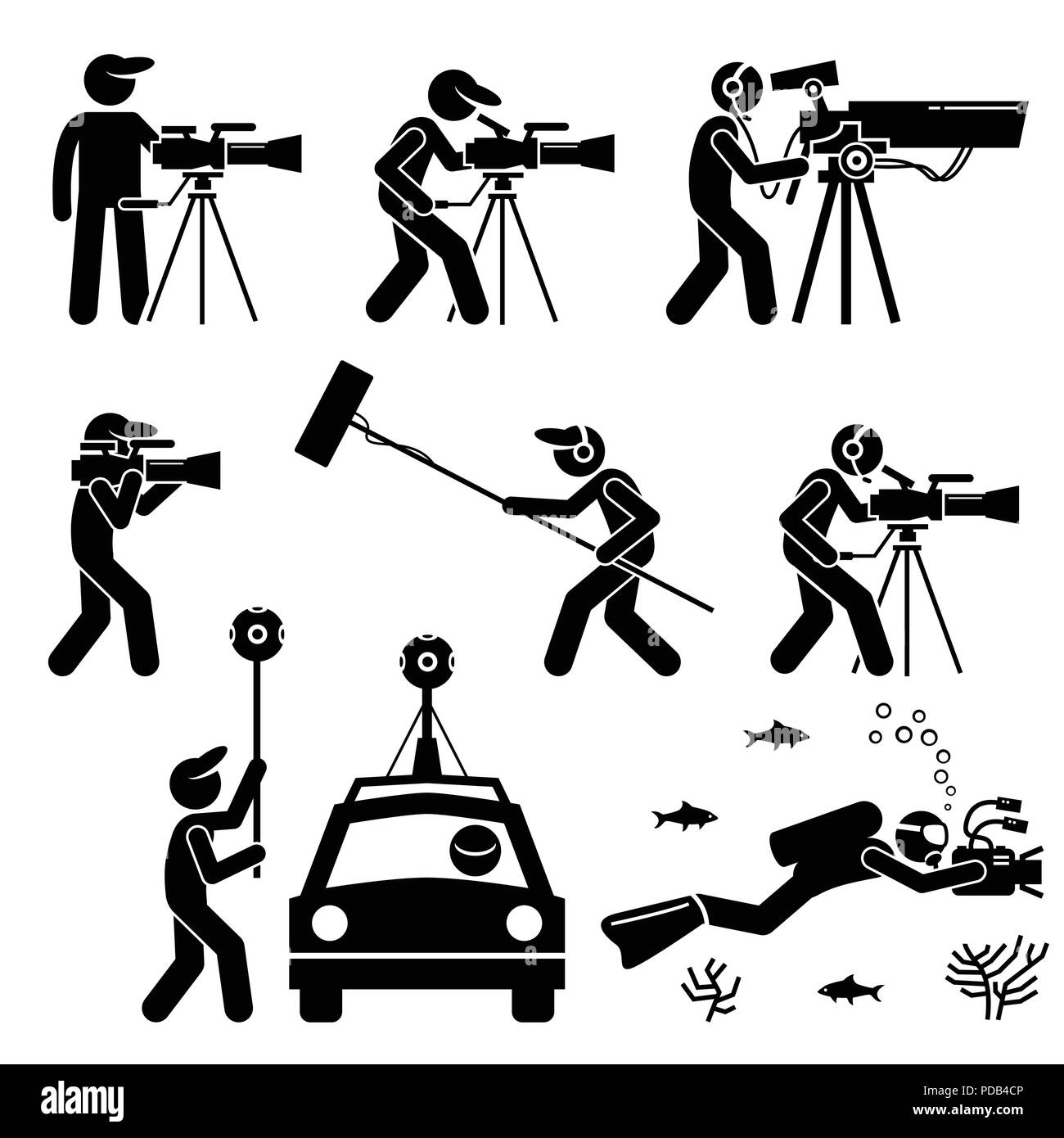 Videographer, Filmmaker, Cinematographer, and Cameraman Stock Vector ...