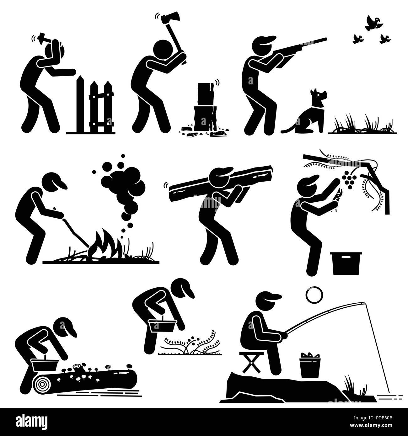 Forest in rural area Stock Vector Images - Alamy