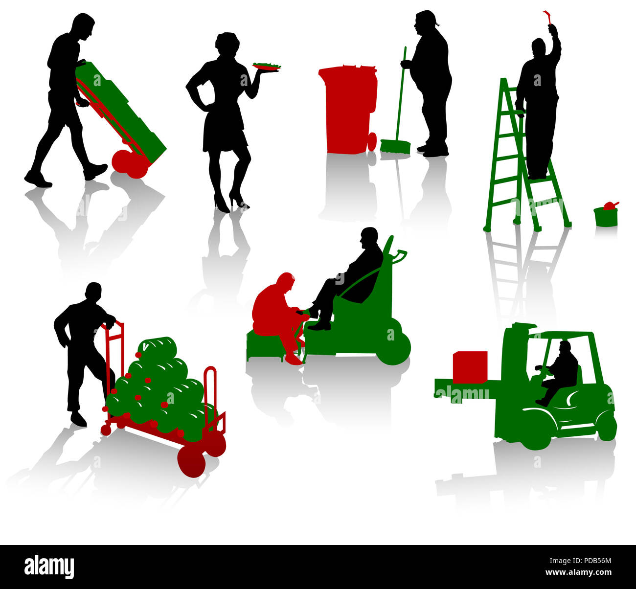 Silhouettes of people of different trades Stock Photo - Alamy