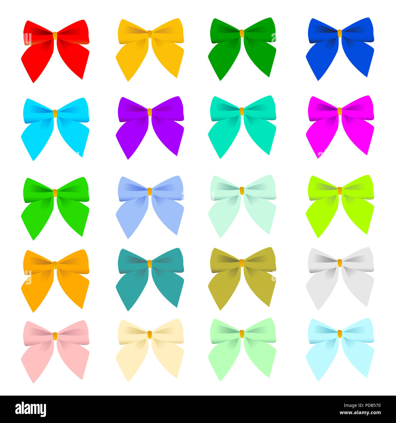 Twenty color variations of a bow Stock Photo - Alamy