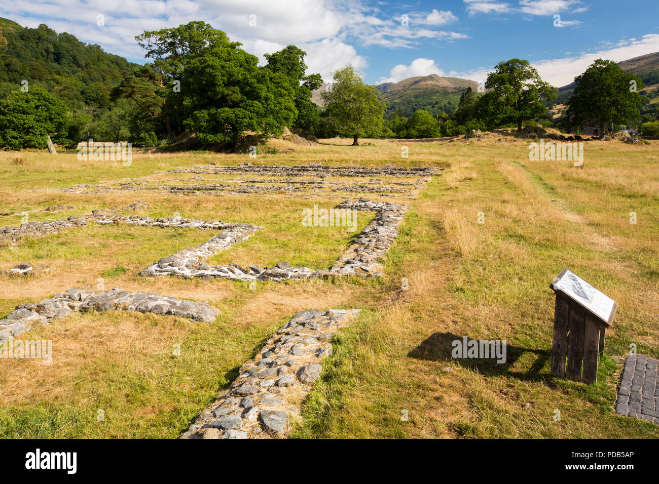 Galava Gate Roman fort at Waterhead in Ambleside, Lake District, UK ...