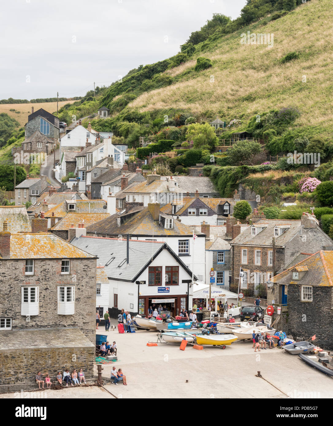 The pretty fishing village of Port Isaac on the north coast of Cornwall ...