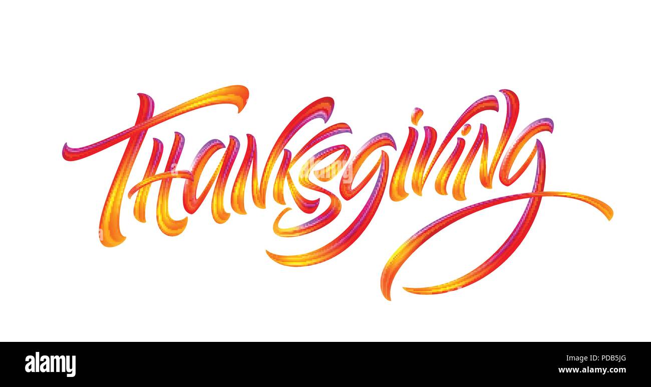 Happy Thanksgiving hand drawn typography poster. Greeting card for ...