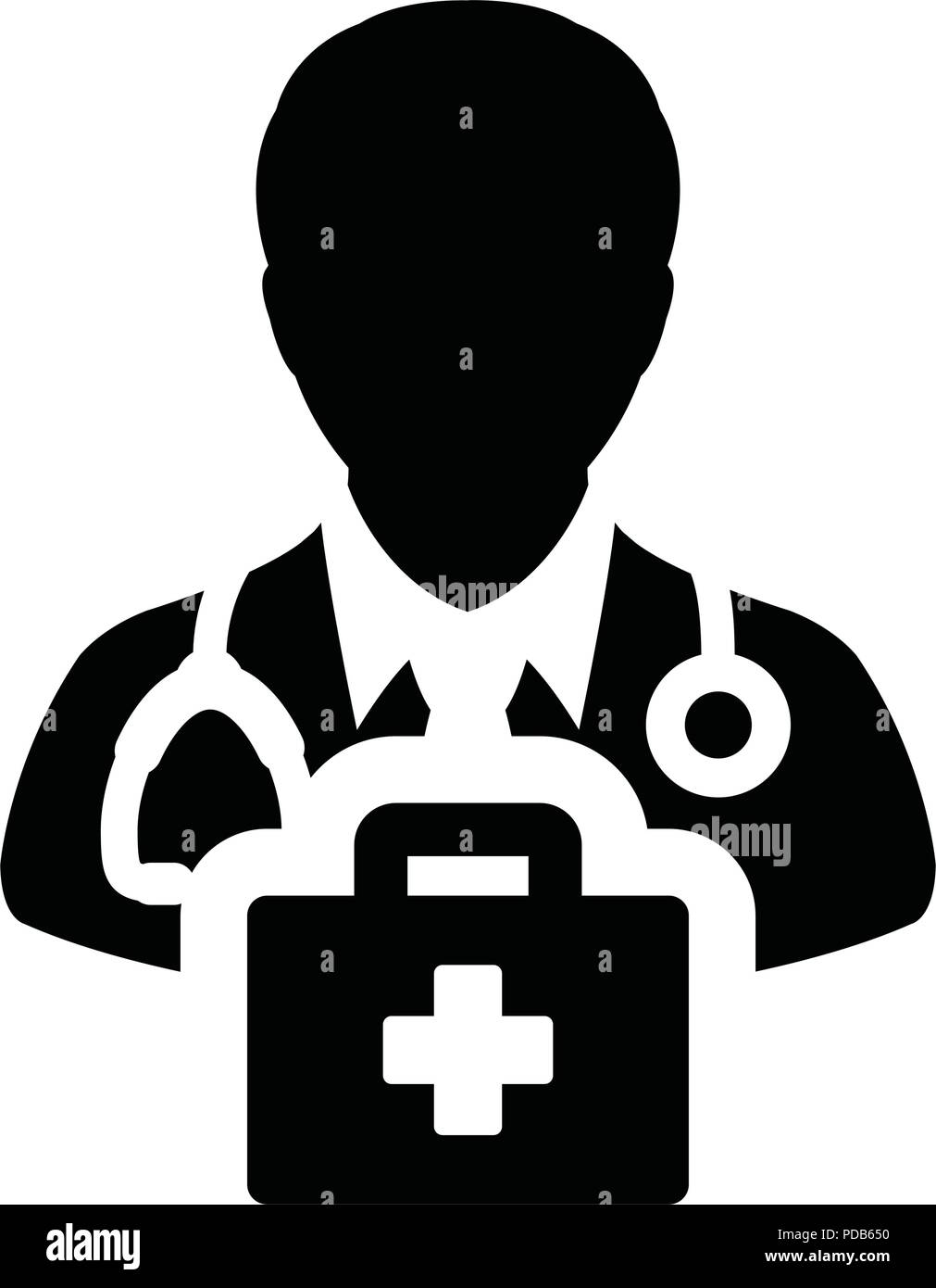 Medical icon vector male doctor person profile avatar with Stethoscope ...