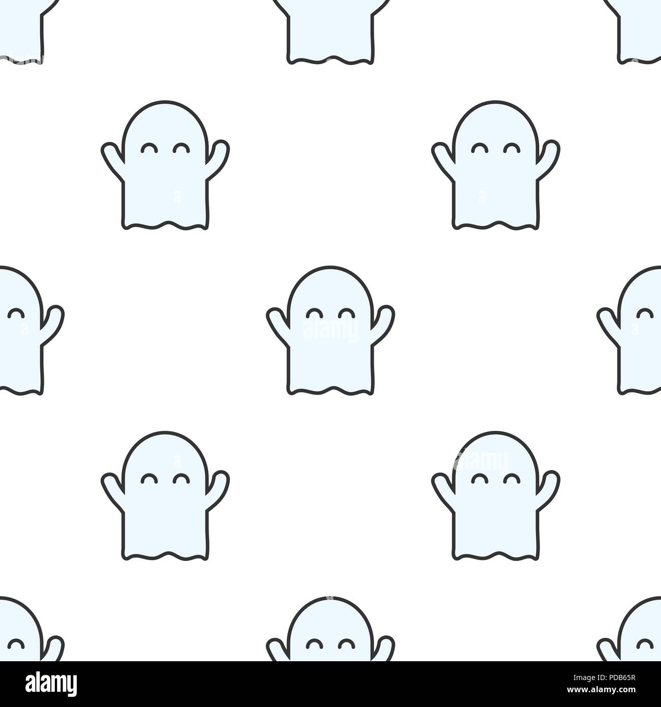 Cute ghost elements seamless pattern for design Stock Vector Image ...