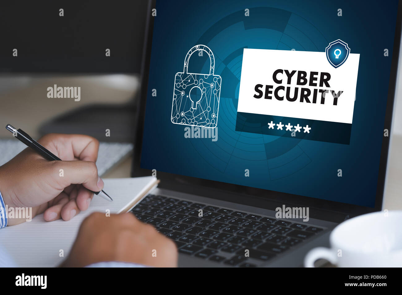 CYBER SECURITY Business, technology,Firewall Antivirus Alert Protection ...