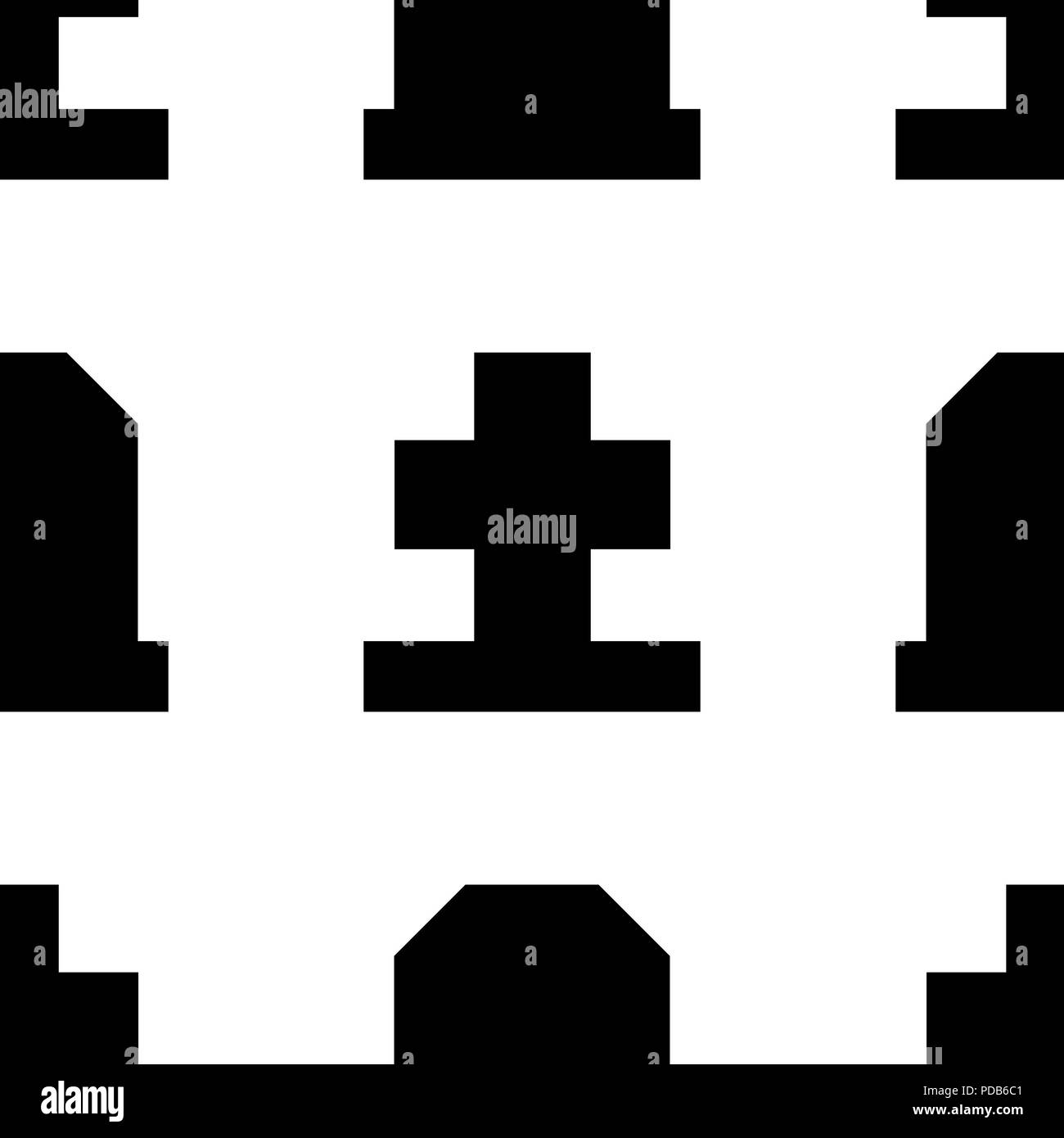 Gravestone and grave cross seamless pattern illustration Stock Vector ...