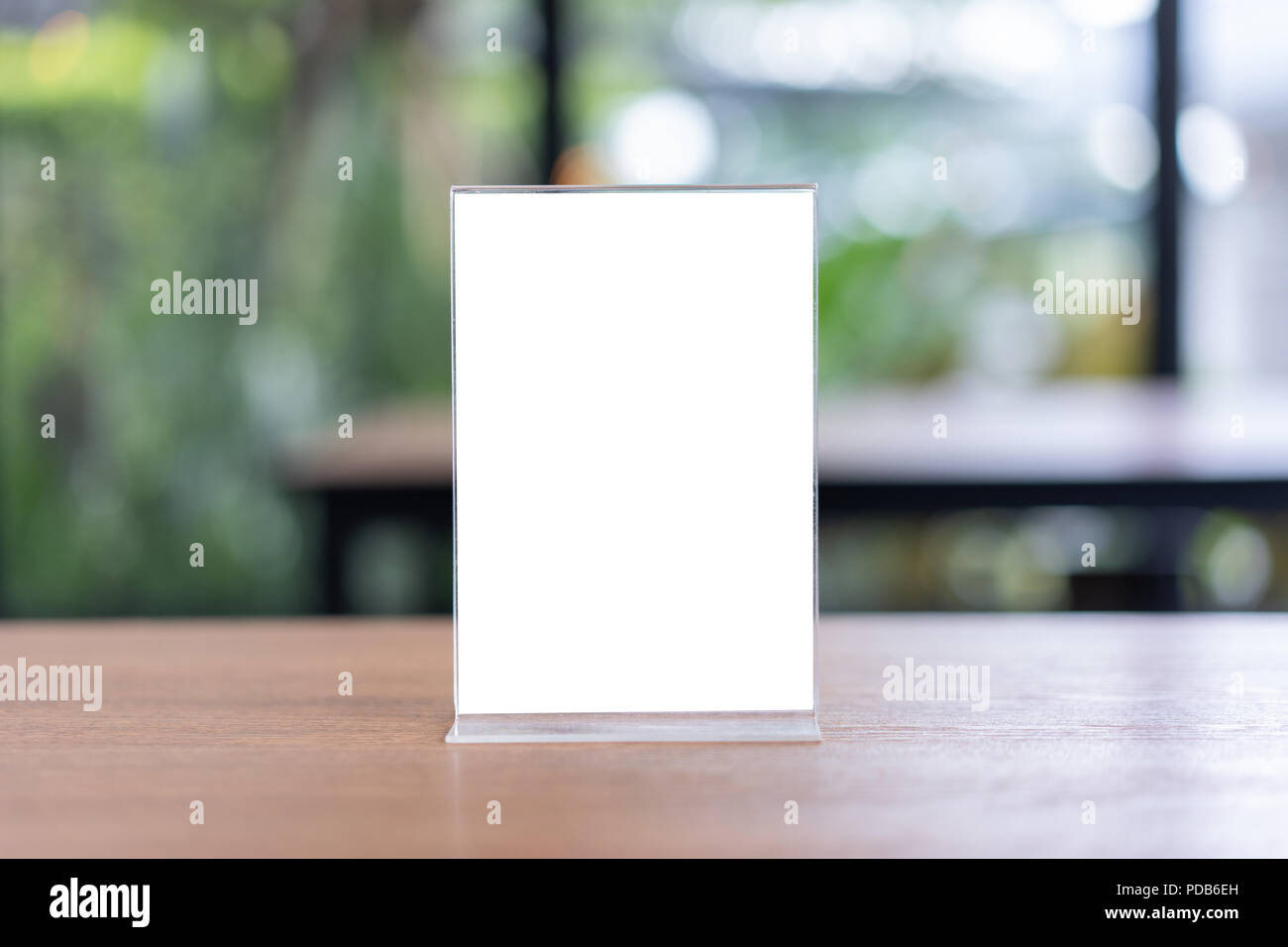 Stand Mock up Menu frame tent card blurred background design key visual ...