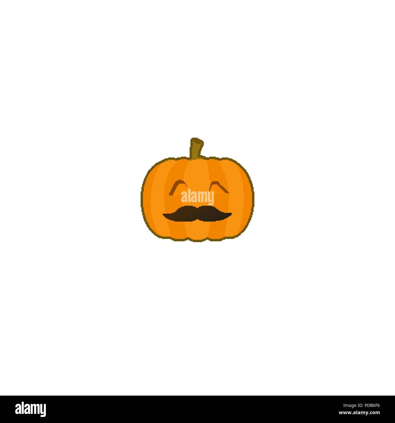 Jack O Lantern Orange Pumpkin Sticker Isolated On White Background
