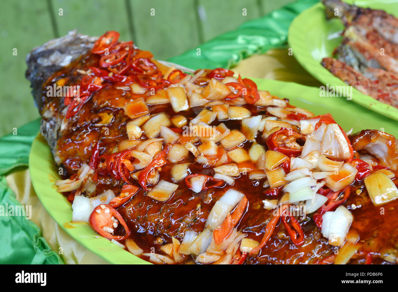 grilled fish seasoning sauce Stock Photo - Alamy