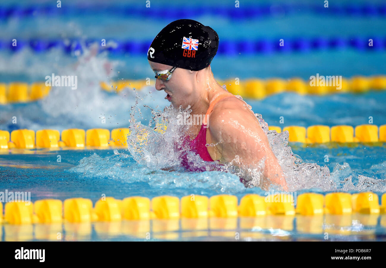 Great Britain's Sarah Vasey in action in the Women's 50m Breaststroke heats during day seven of ...