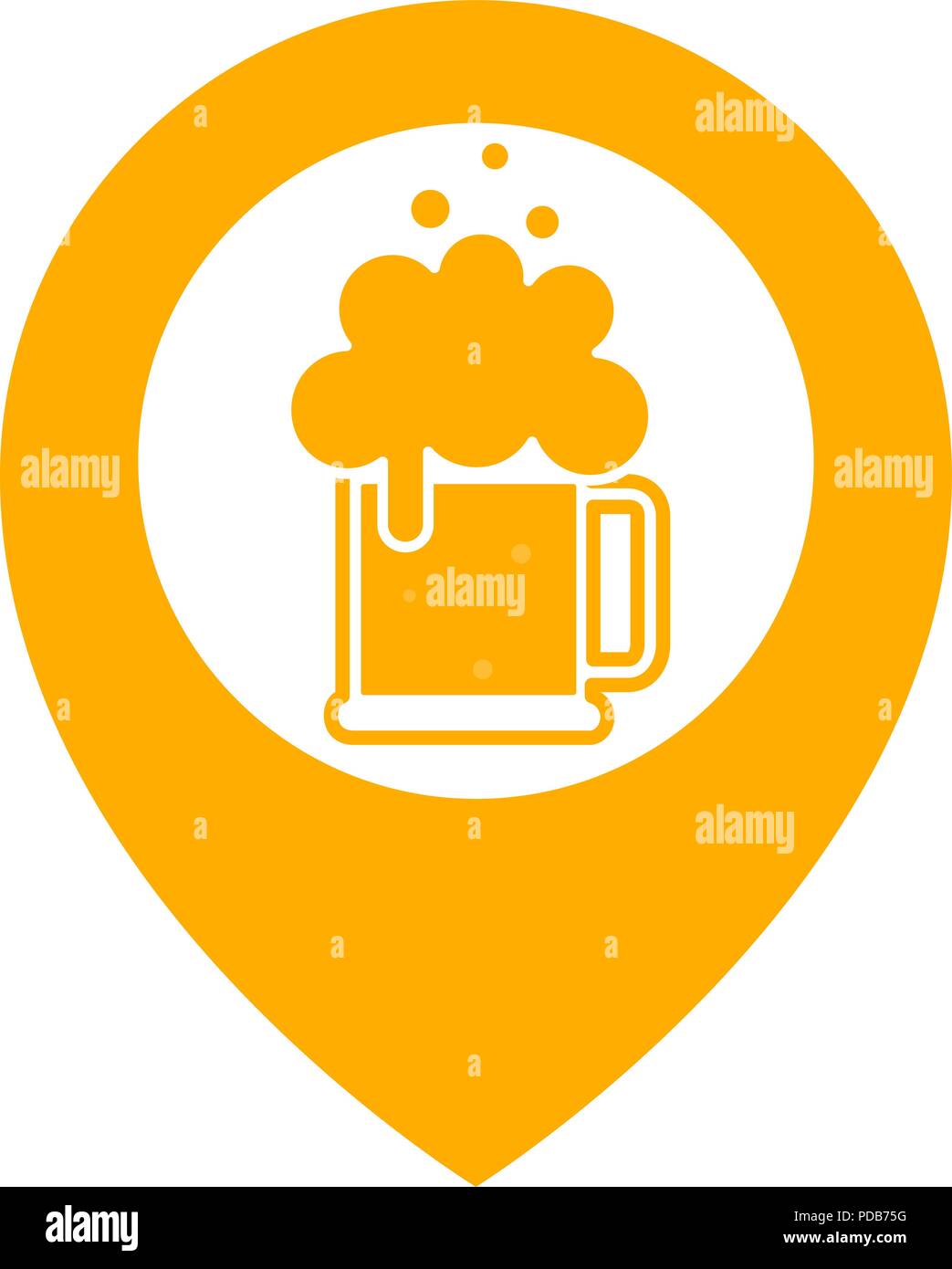Beer point icon. Pub location. Isolated vector illustration on white ...