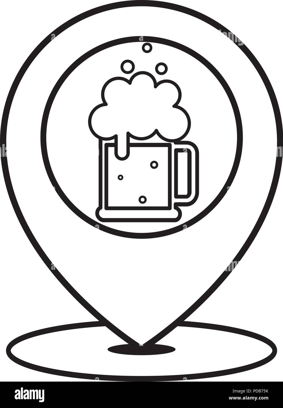 Beer point icon. Pub location. Isolated vector illustration on white ...
