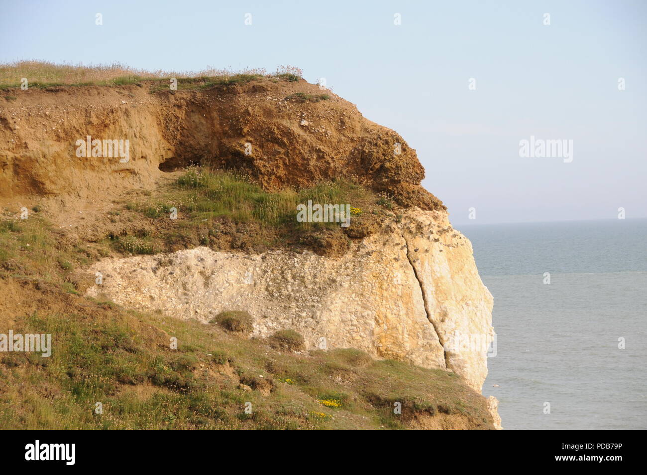 Cracked chalk cliff face, Seaford, East Sussex, UK Stock Photo - Alamy