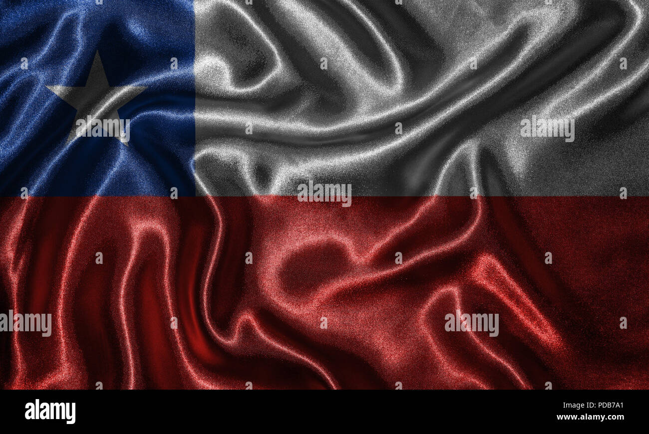 Chile flag - Fabric flag of Chile country, Background and wallpaper of ...