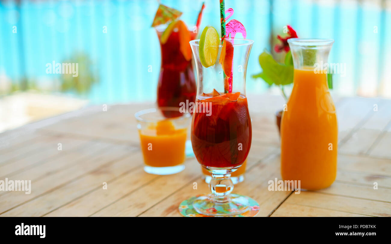 Hotel tropical bar cocktails and beverages in Malta Stock Photo - Alamy