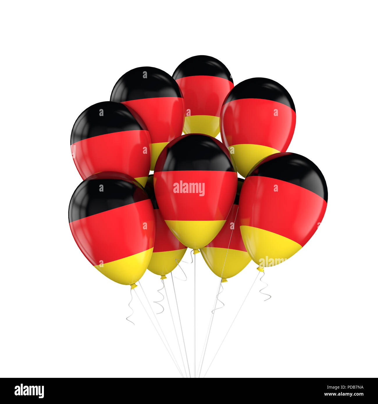 Germany flag bunch of balloons on string. 3D Rendering Stock Photo - Alamy