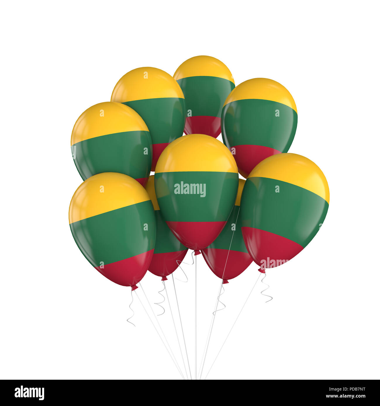 Lithuania flag bunch of balloons on string. 3D Rendering Stock Photo ...
