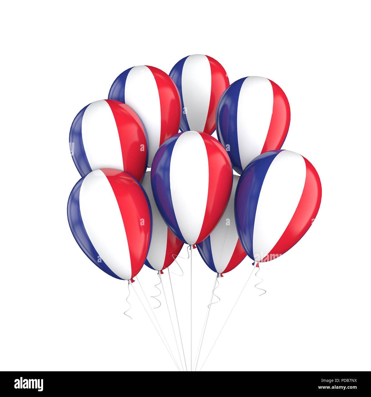 France flag bunch of balloons on string. 3D Rendering Stock Photo - Alamy