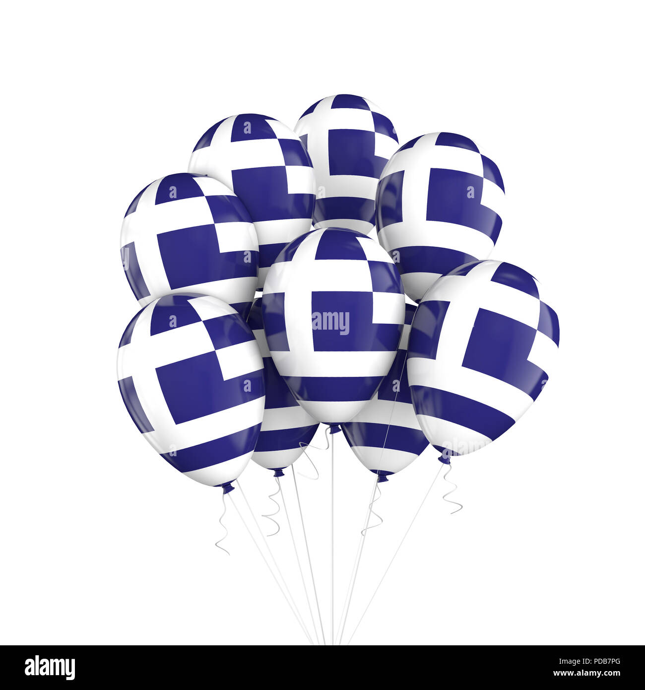 Greece flag bunch of balloons on string. 3D Rendering Stock Photo - Alamy