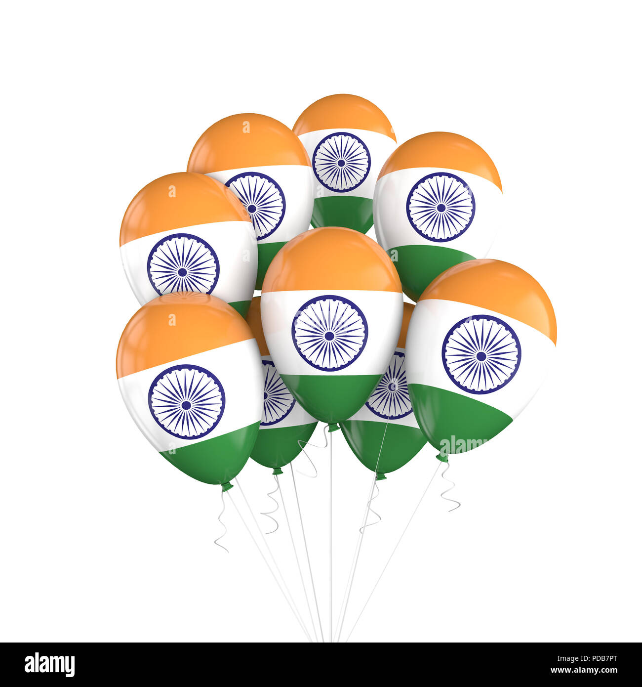 India flag bunch of balloons on string. 3D Rendering Stock Photo - Alamy