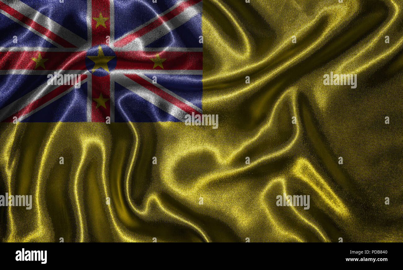 Niue flag - Fabric flag of Niue country, Background and wallpaper of ...