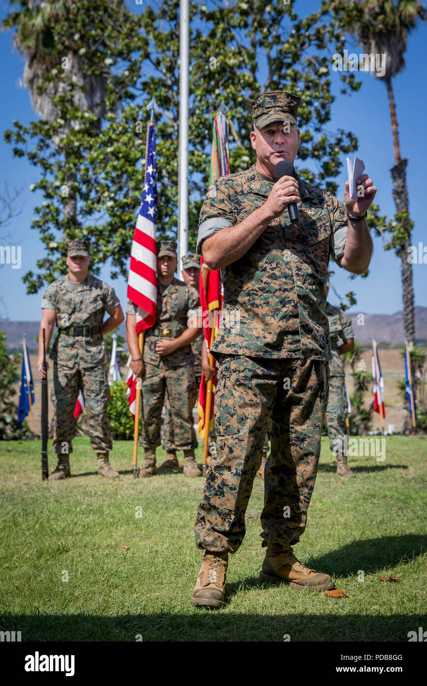 U.S. Marine Corps Col. Ian R. Clark, outgoing commanding officer ...