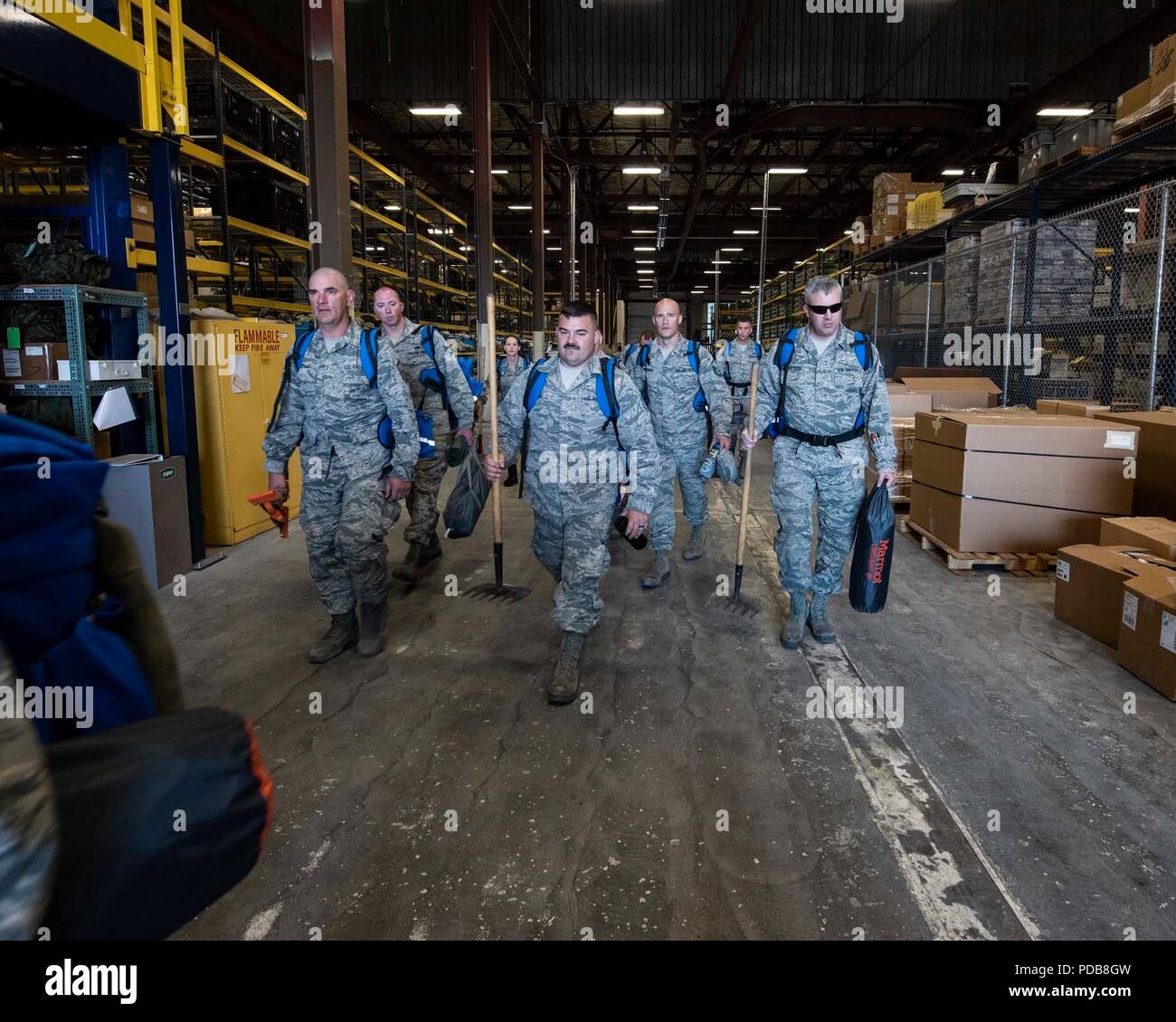 Airmen from the 141st Air Refueling Wing prepare their emergency ...