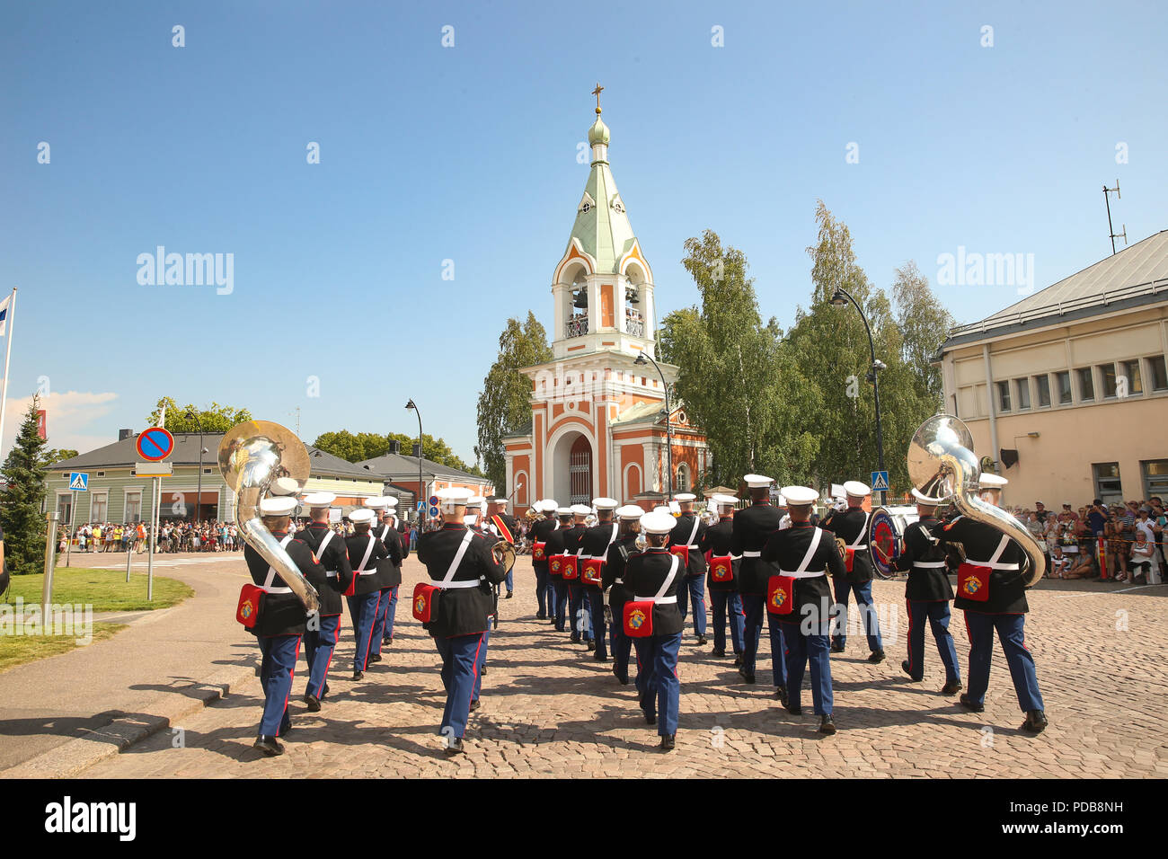 .S. Marines with the Marine Corps Base Quantico perform during the 2018 ...