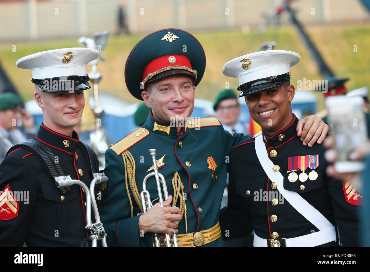 U.S. Marines with the Marine Corps Base Quantico Band perform during ...