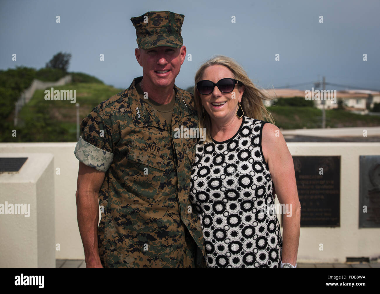 Lt. Gen. Eric M. Smith stands with his wife Patrisha Smith after his ...