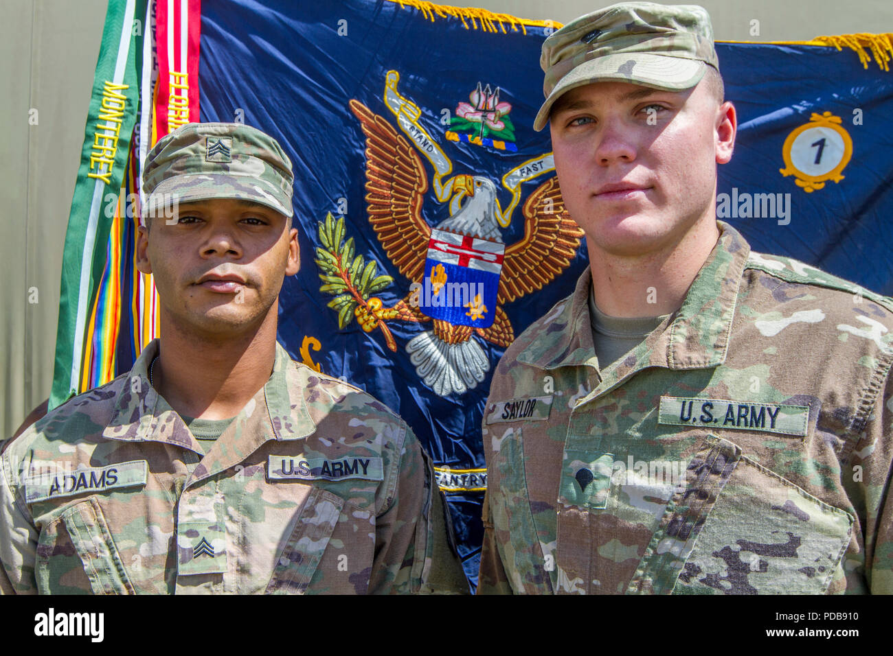 From left, Sgt. Jeremiah Adams, an M1 armor crewman assigned to Company ...