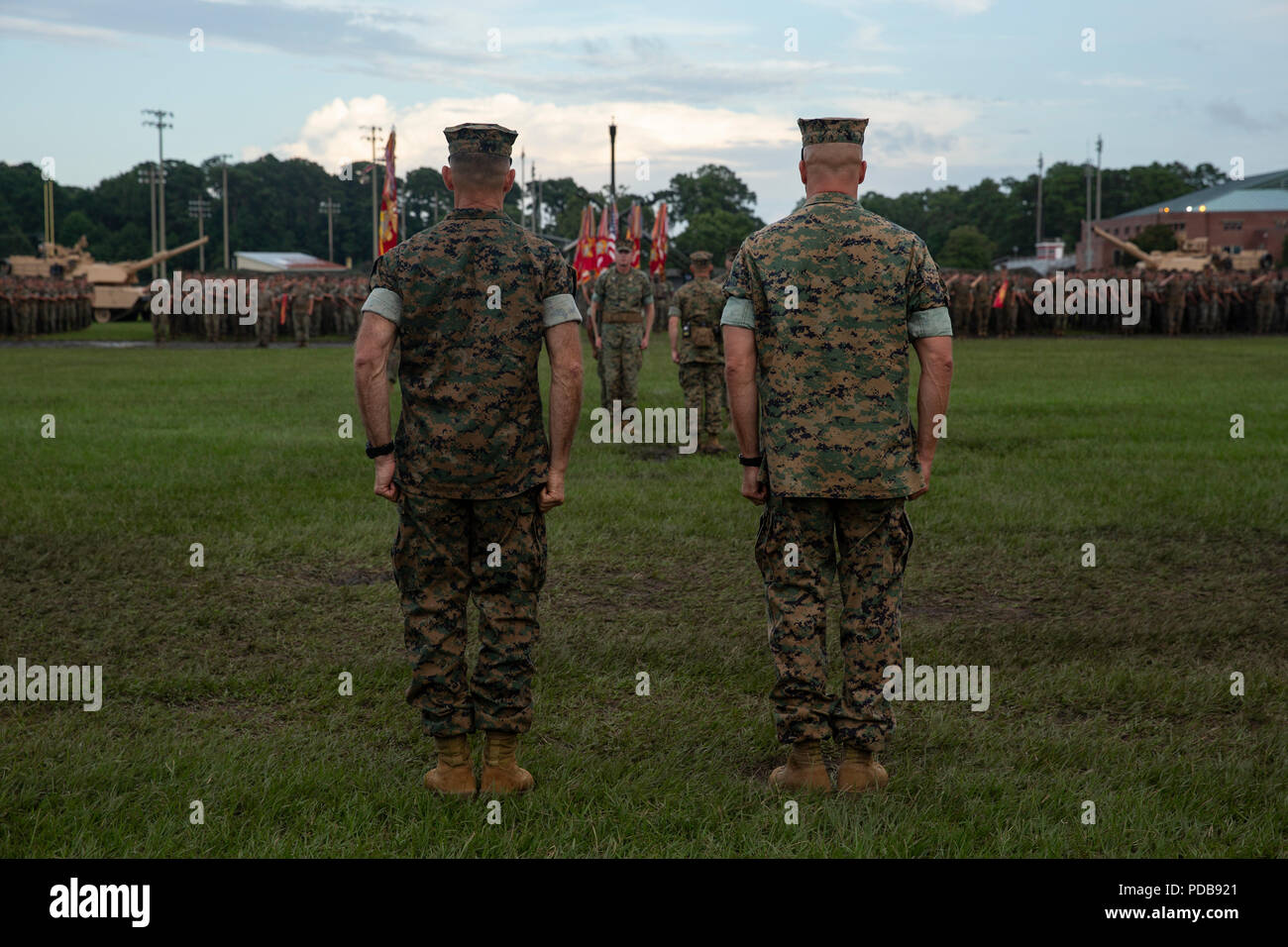 U.S. Marine Corps Maj. Gen. John K. Love, left, outgoing commanding ...