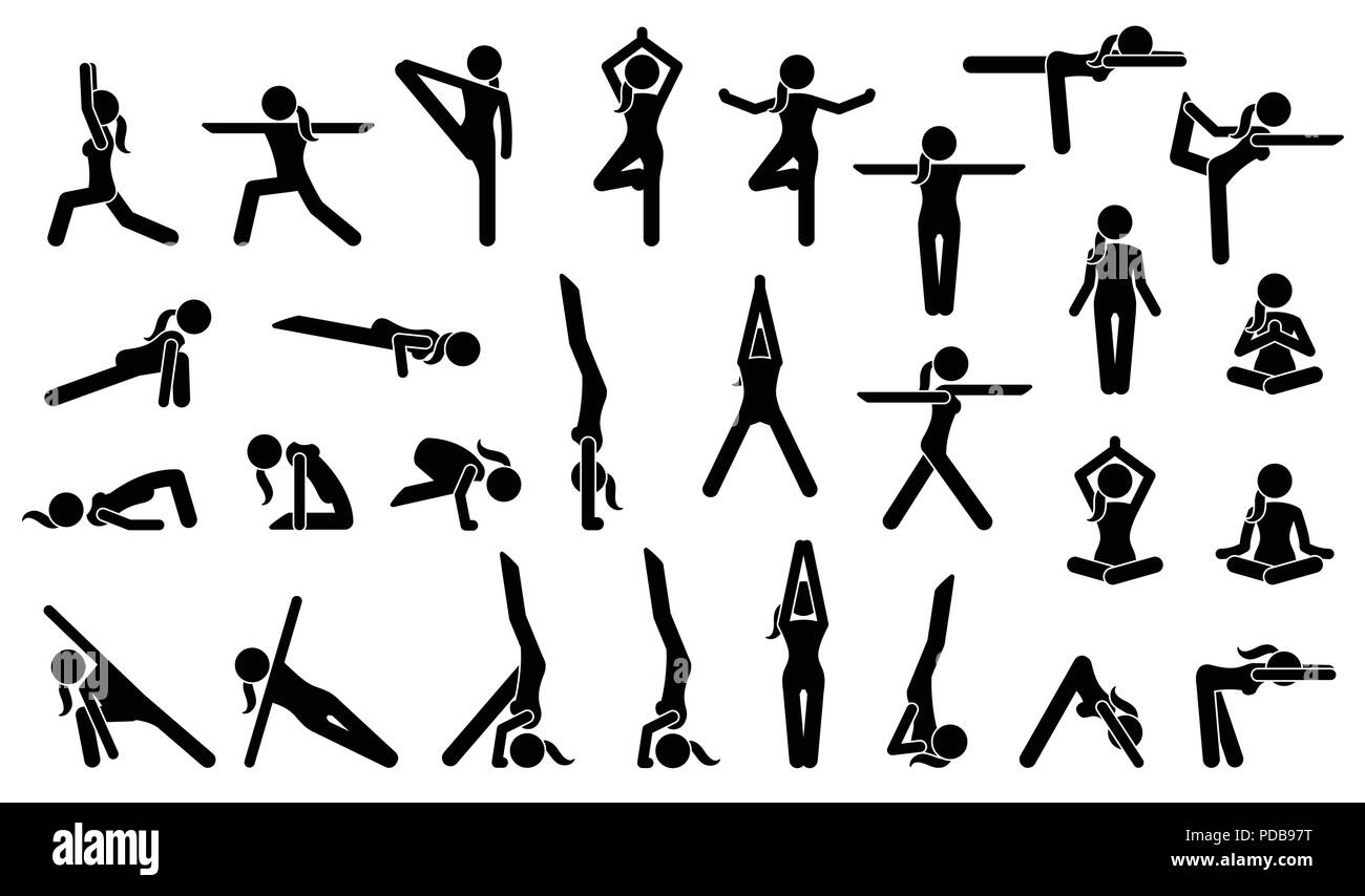 Yoga Poses Black and White Stock Photos & Images - Alamy