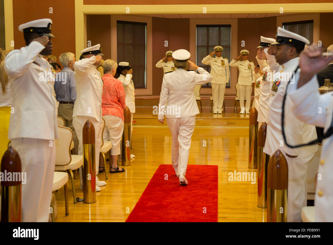 U.S. Navy Rear Adm. Anne Swap, commander, Navy Medicine East, walks ...